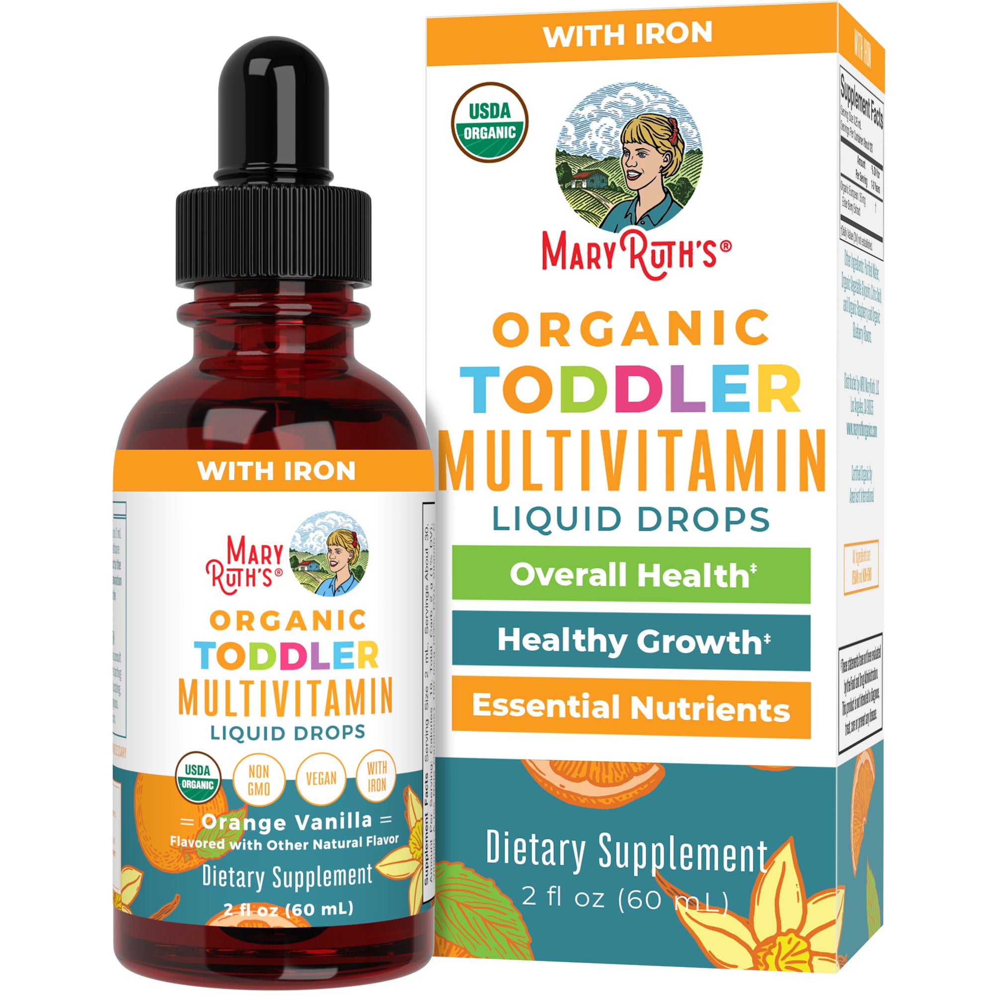 Organic Toddler Multivitamin Liquid Drops With Iron – MaryRuth Organics
