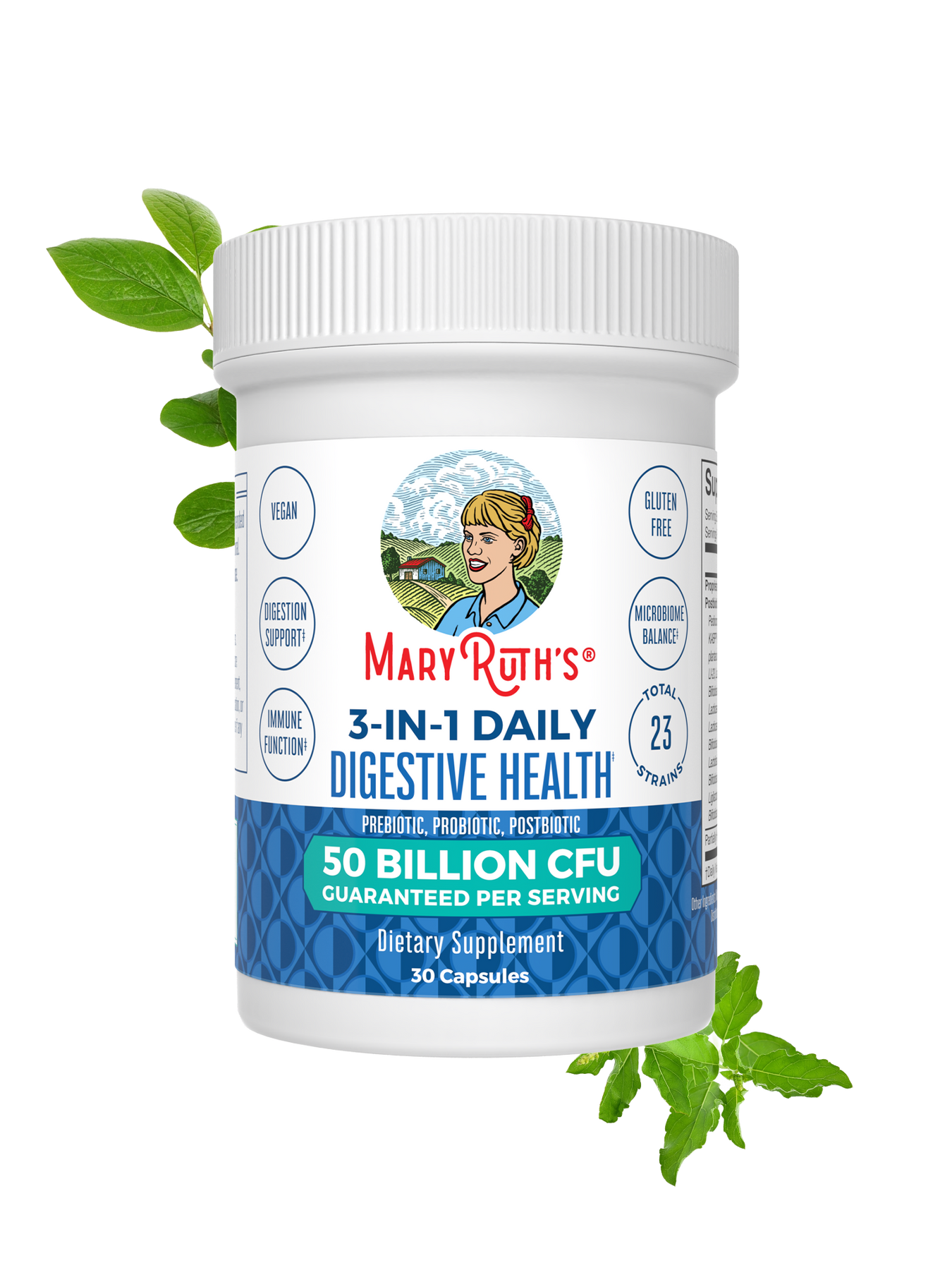 3-in-1 Daily Digestive Health Capsules with Probiotics – MaryRuth Organics