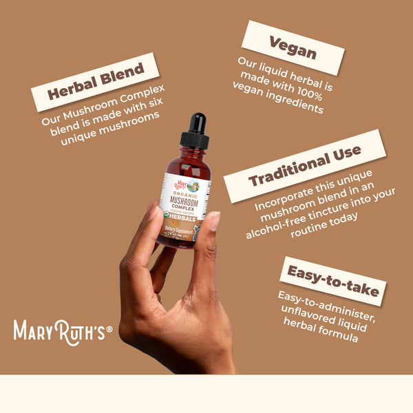 Organic Mushroom Complex Liquid Drops Supplement – MaryRuth Organics