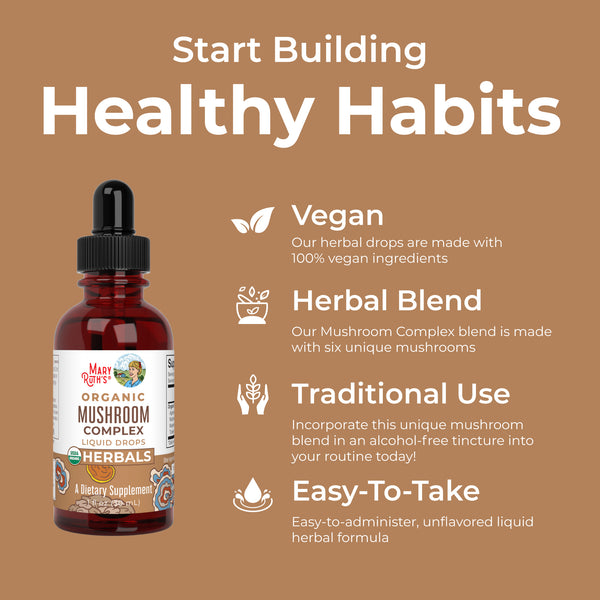 Organic Mushroom Complex Liquid Drops Supplement – MaryRuth Organics