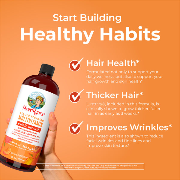 Liquid Morning Multivitamin + Hair Growth Vitamin Supplement – MaryRuth ...