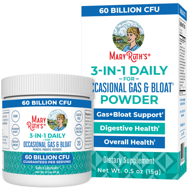 3-in-1 Gas & Bloat Powder With Probiotics For Digestion – MaryRuth Organics