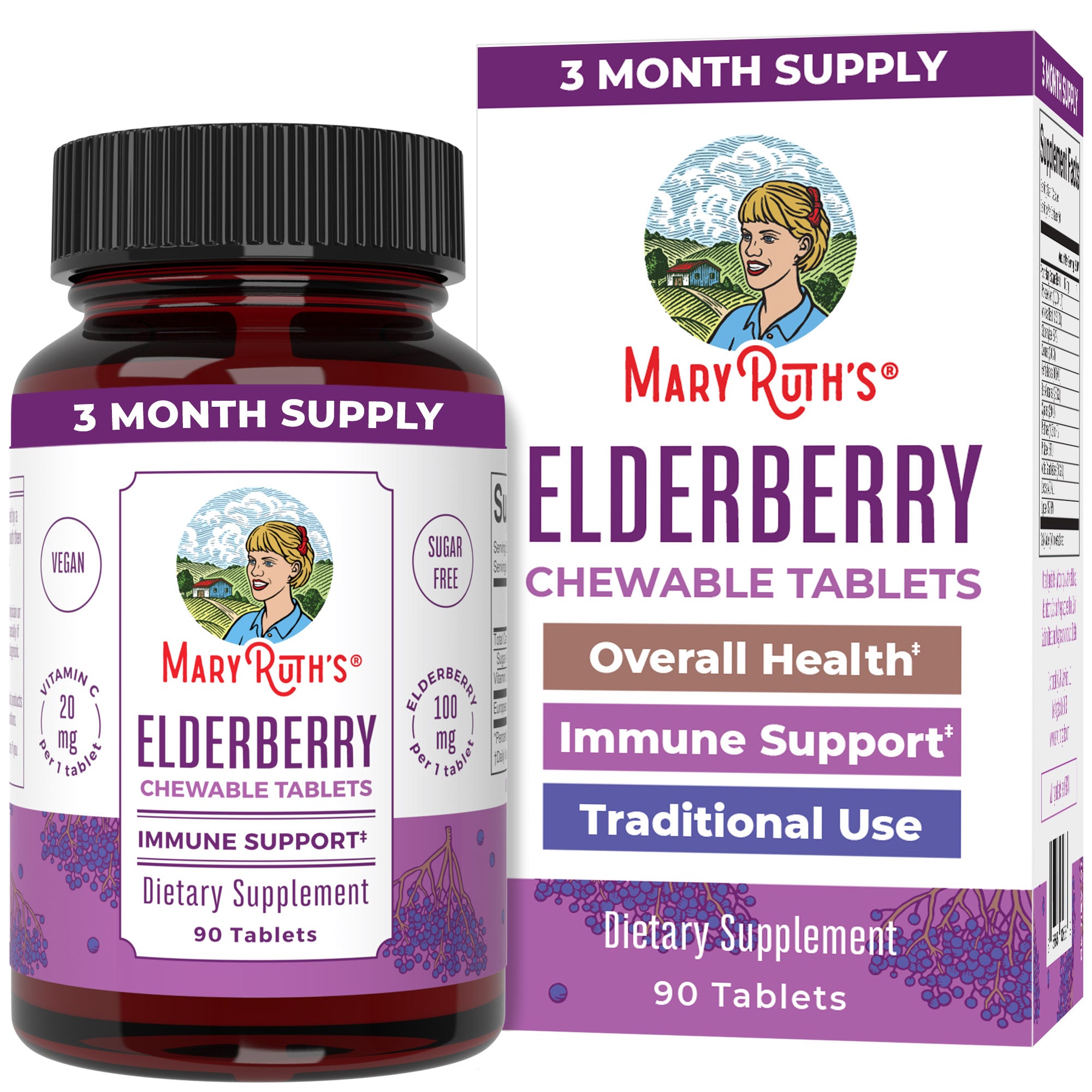 Elderberry Chewable Vitamin Tablets – MaryRuth Organics