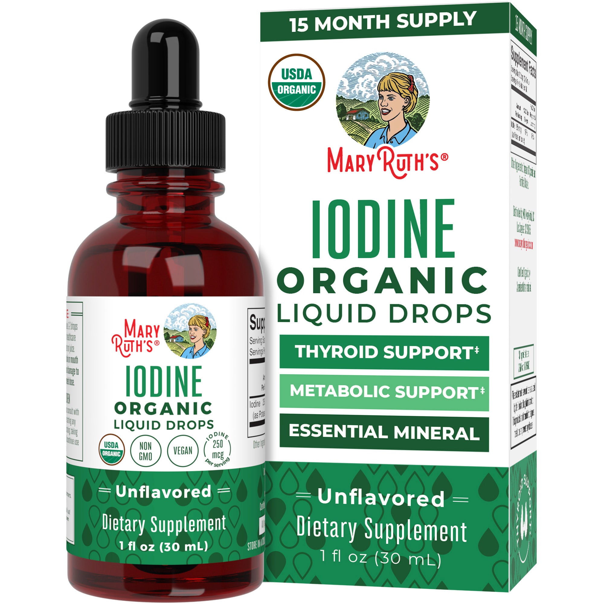 Iodine Liquid Drops Supplement – MaryRuth Organics