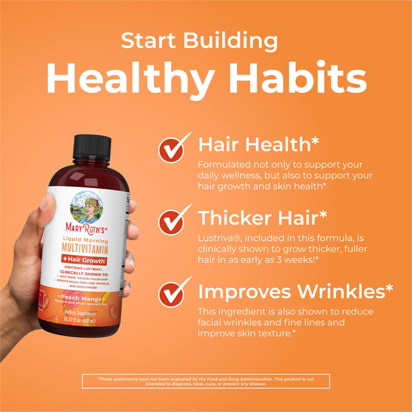 Liquid Morning Multivitamin + Hair Growth Vitamin Supplement – MaryRuth ...
