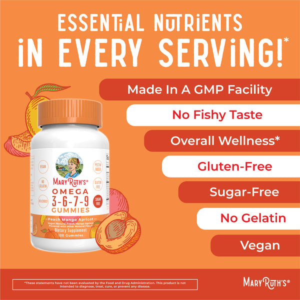 Omega 3-6-7-9 Gummies – MaryRuth Organics