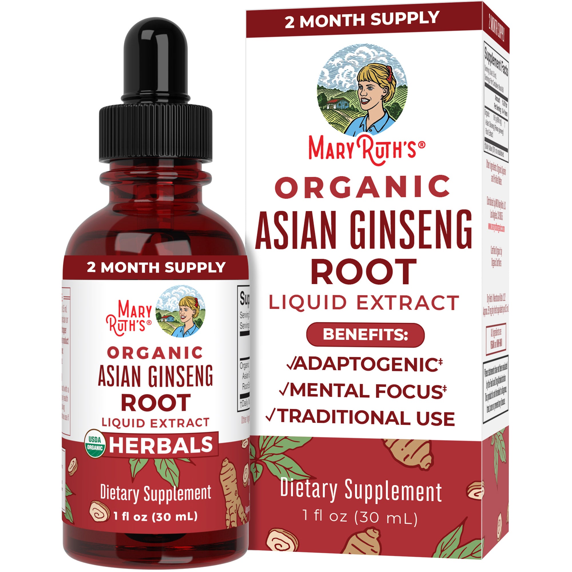 Asian Ginseng Drops, Org, 1 oz – MaryRuth Organics