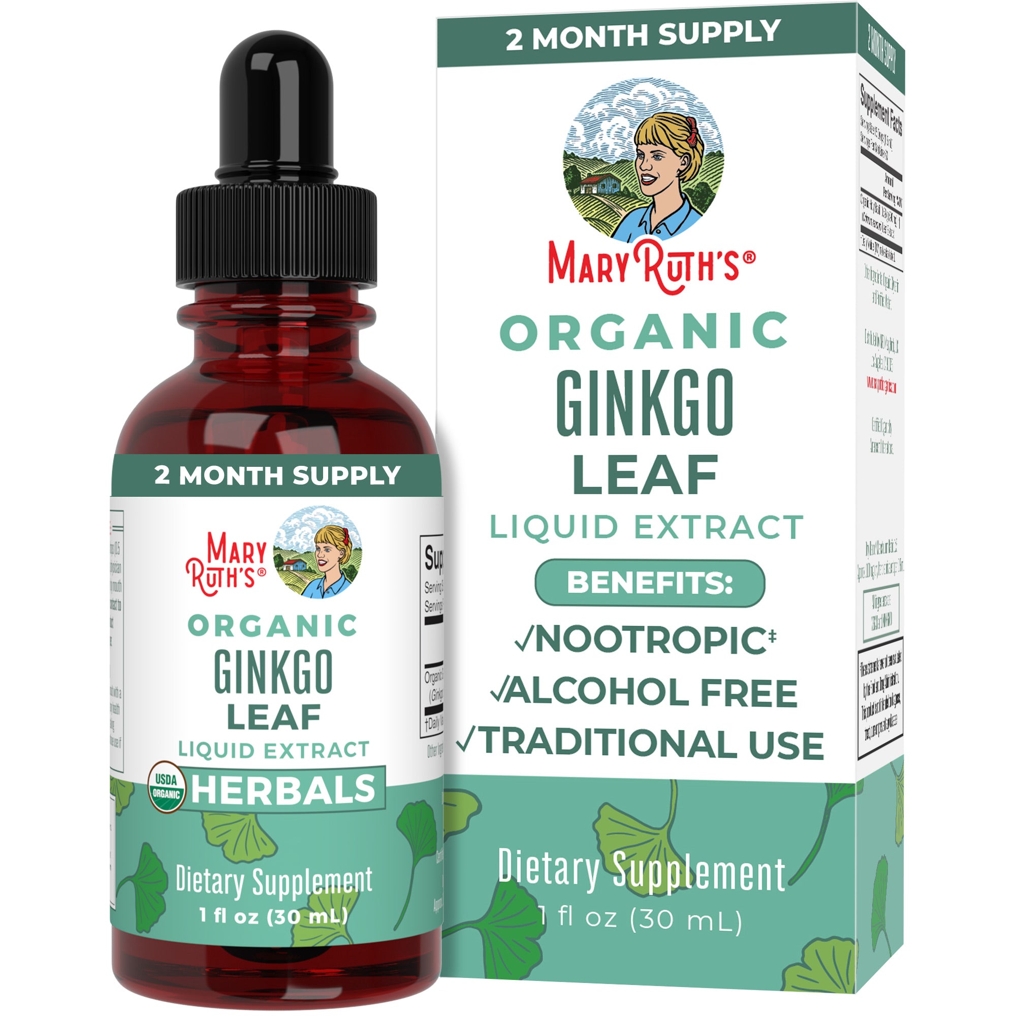 Organic Ginkgo Leaf Liquid Drops – MaryRuth Organics