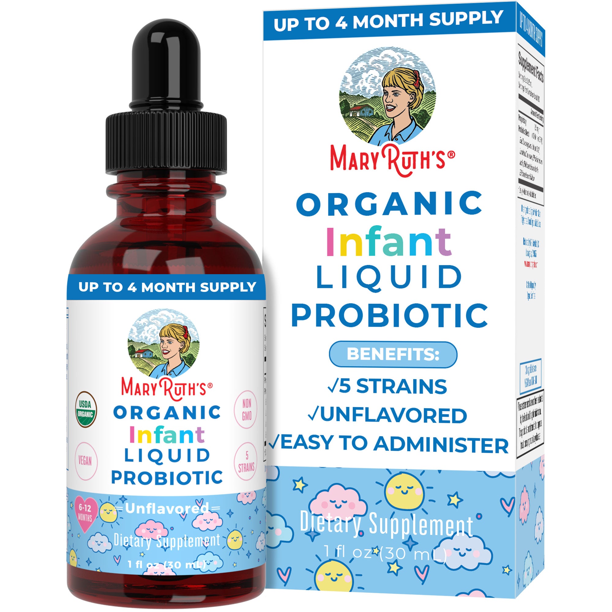 Organic Infant Liquid Probiotic – MaryRuth Organics