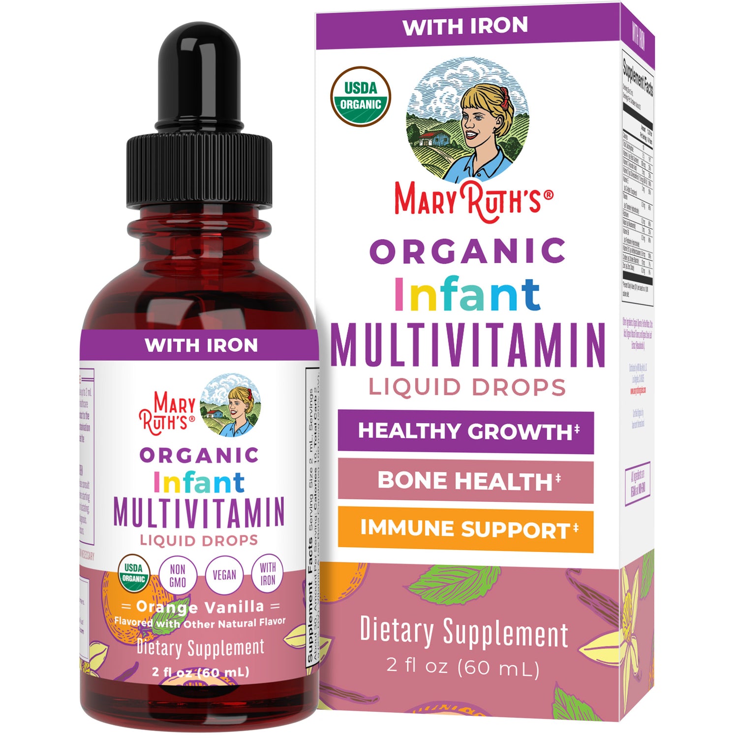 Organic Infant Multivitamin with Iron Liquid Drops – MaryRuth Organics