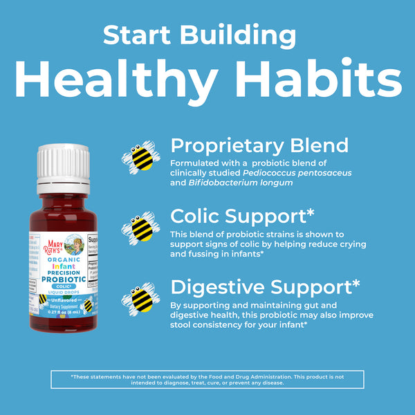Organic Infant Precision Probiotic Colic Liquid Drops – MaryRuth Organics
