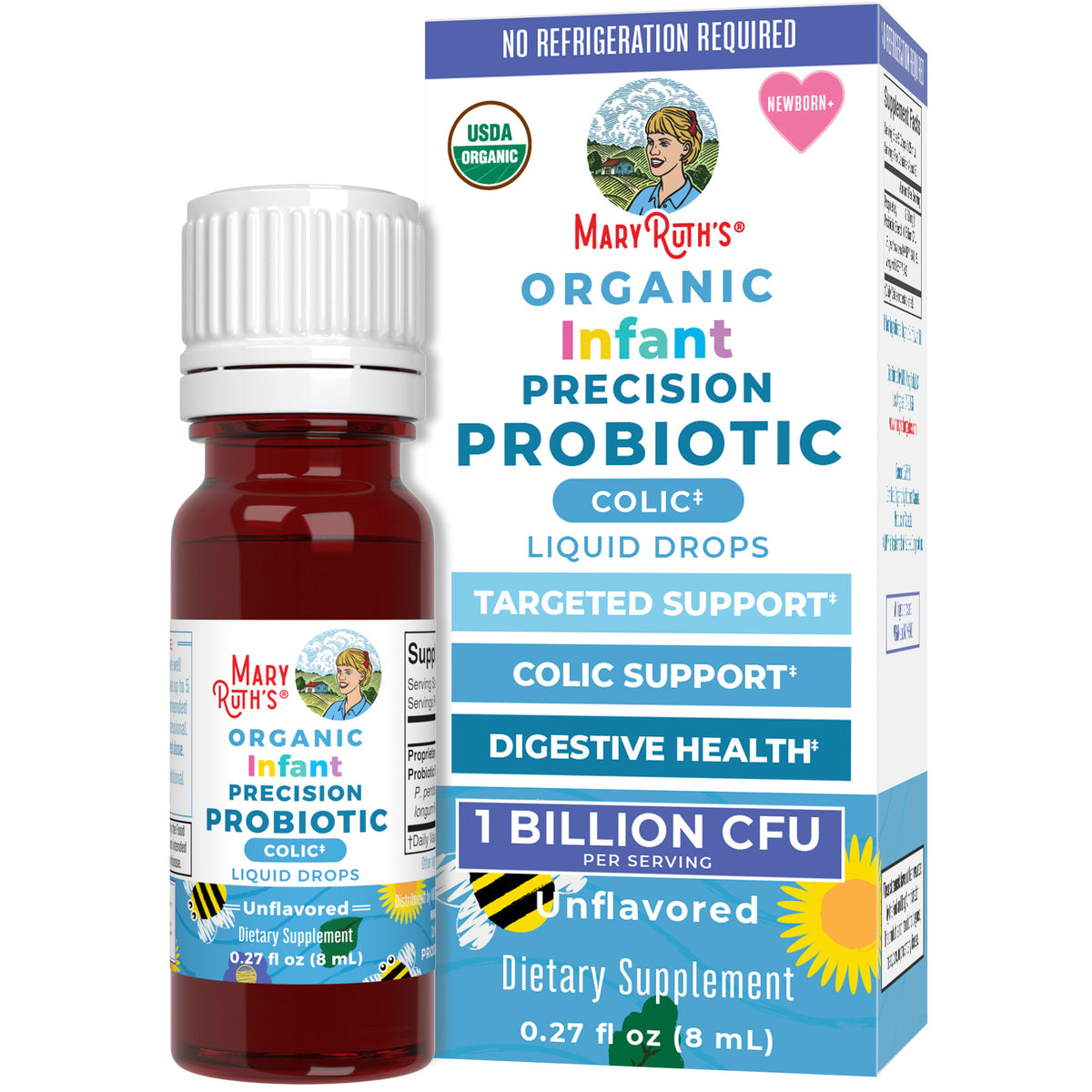 Organic Infant Precision Probiotic Colic Liquid Drops – MaryRuth Organics