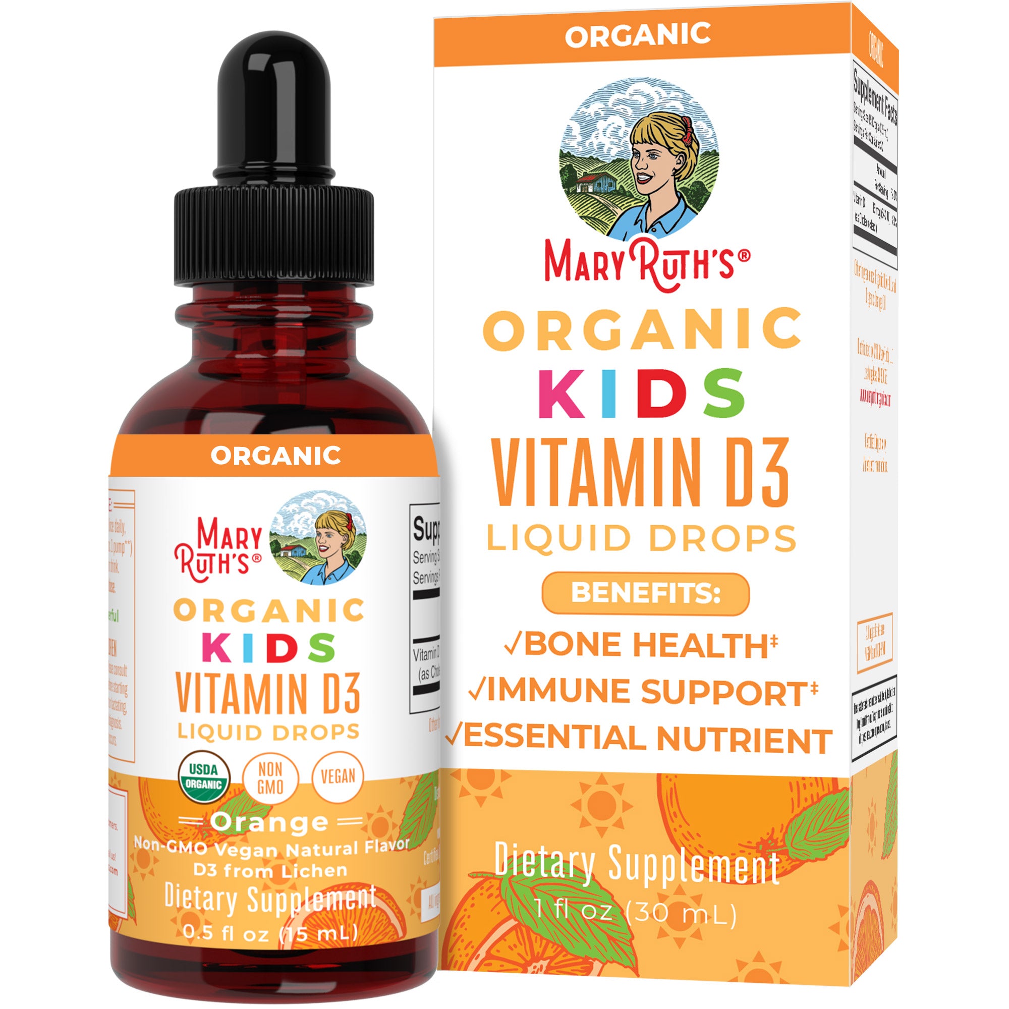 Organic Kids Vitamin D3 Liquid Drops – MaryRuth Organics