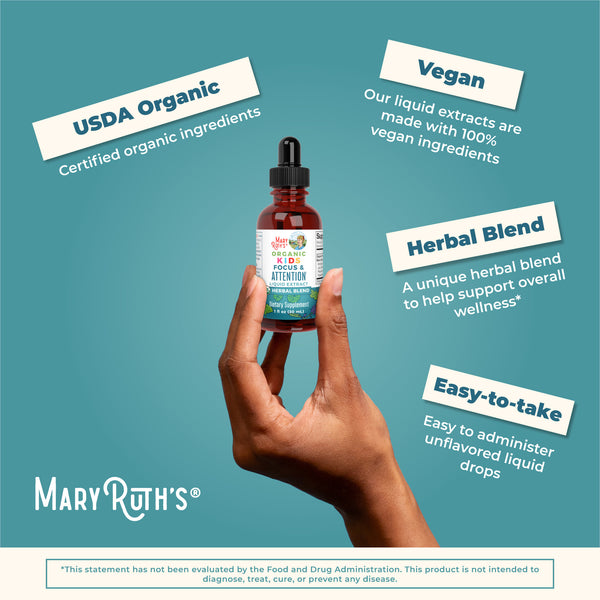 Kids Focus & Attention Vitamin Liquid Drops – MaryRuth Organics