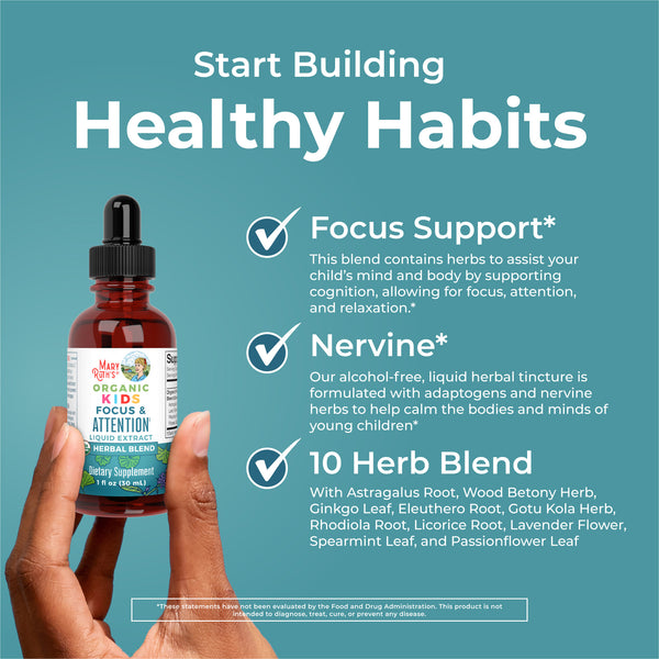 Kids Focus & Attention Vitamin Liquid Drops – MaryRuth Organics