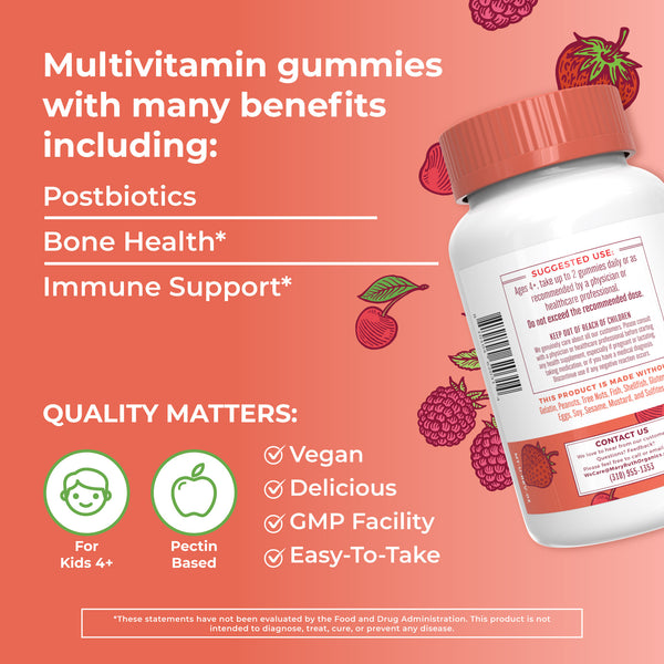 Organic Kids Multivitamin + Postbiotic Gummies – MaryRuth Organics