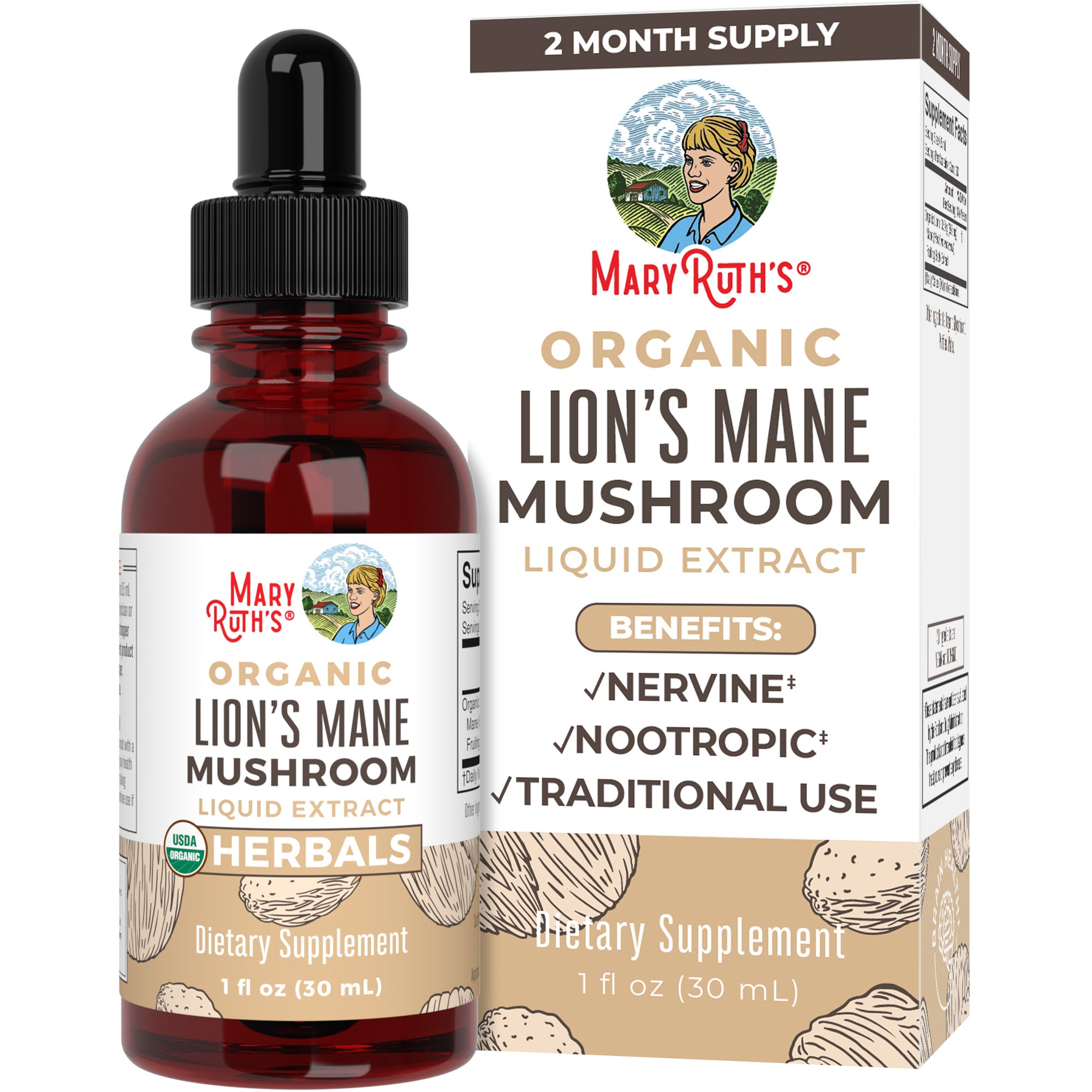 Organic Lion’s Mane Liquid Drops – MaryRuth Organics