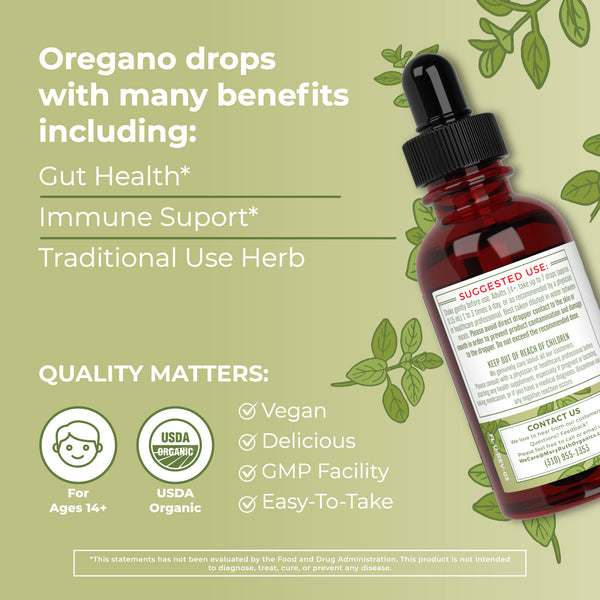 Organic Oil of Oregano Liquid Drops – MaryRuth Organics