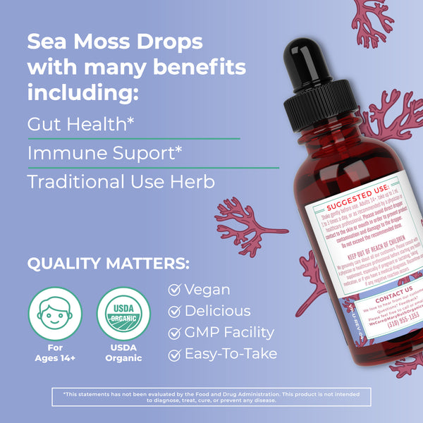 Organic Sea Moss Liquid Drops – MaryRuth Organics