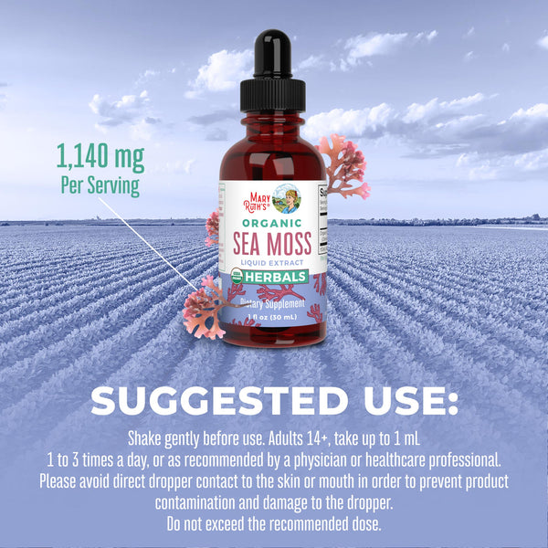 Organic Sea Moss Liquid Drops – MaryRuth Organics