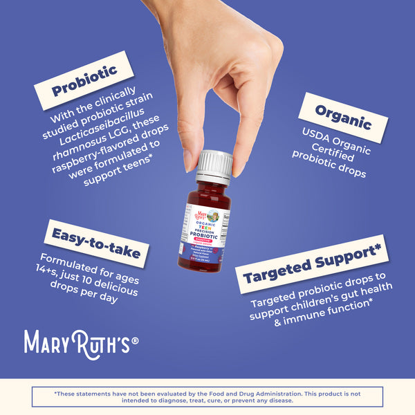 Organic Teen Precision Probiotic Digestive Liquid Drops – MaryRuth Organics