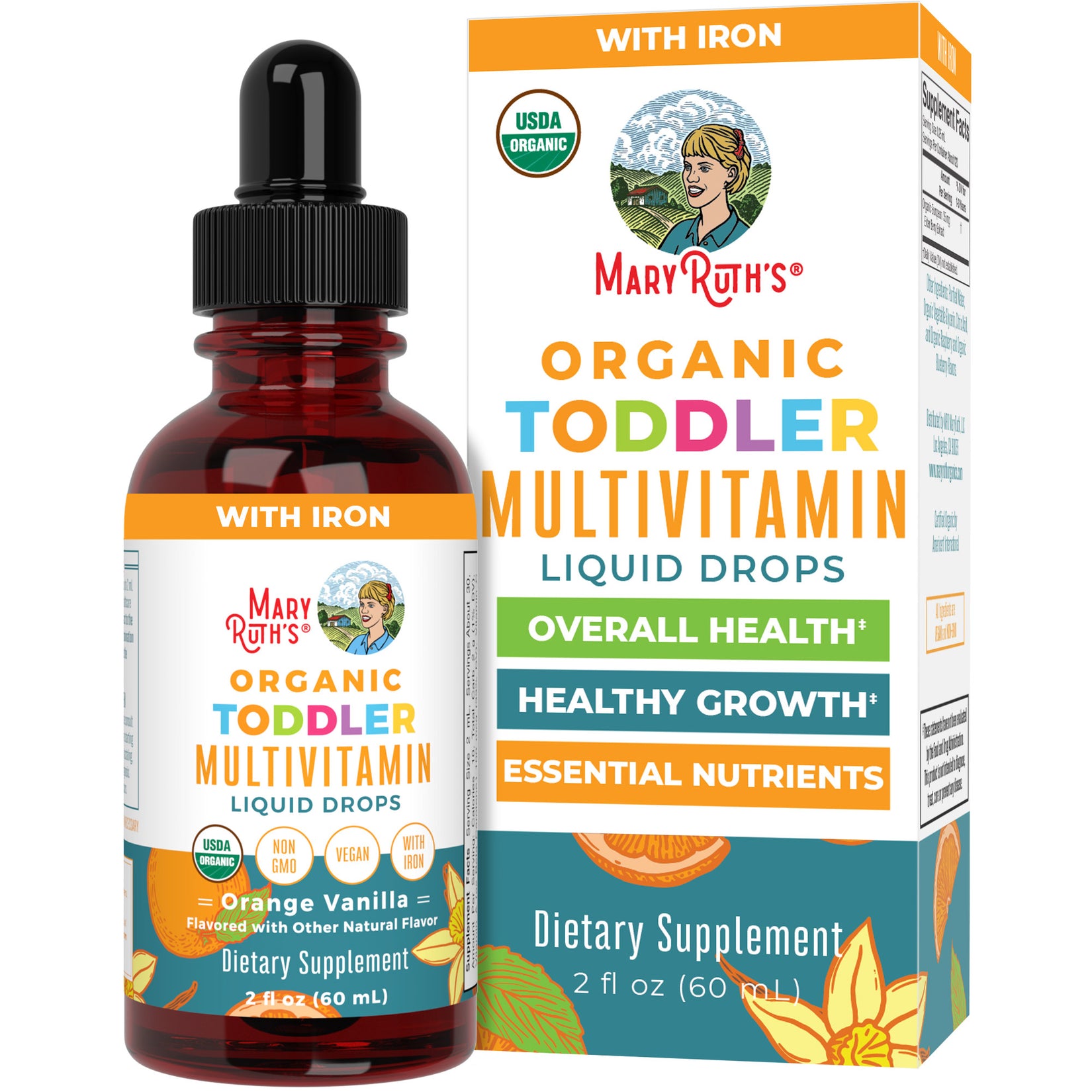 Organic Toddler Multivitamin Liquid Drops With Iron – MaryRuth Organics
