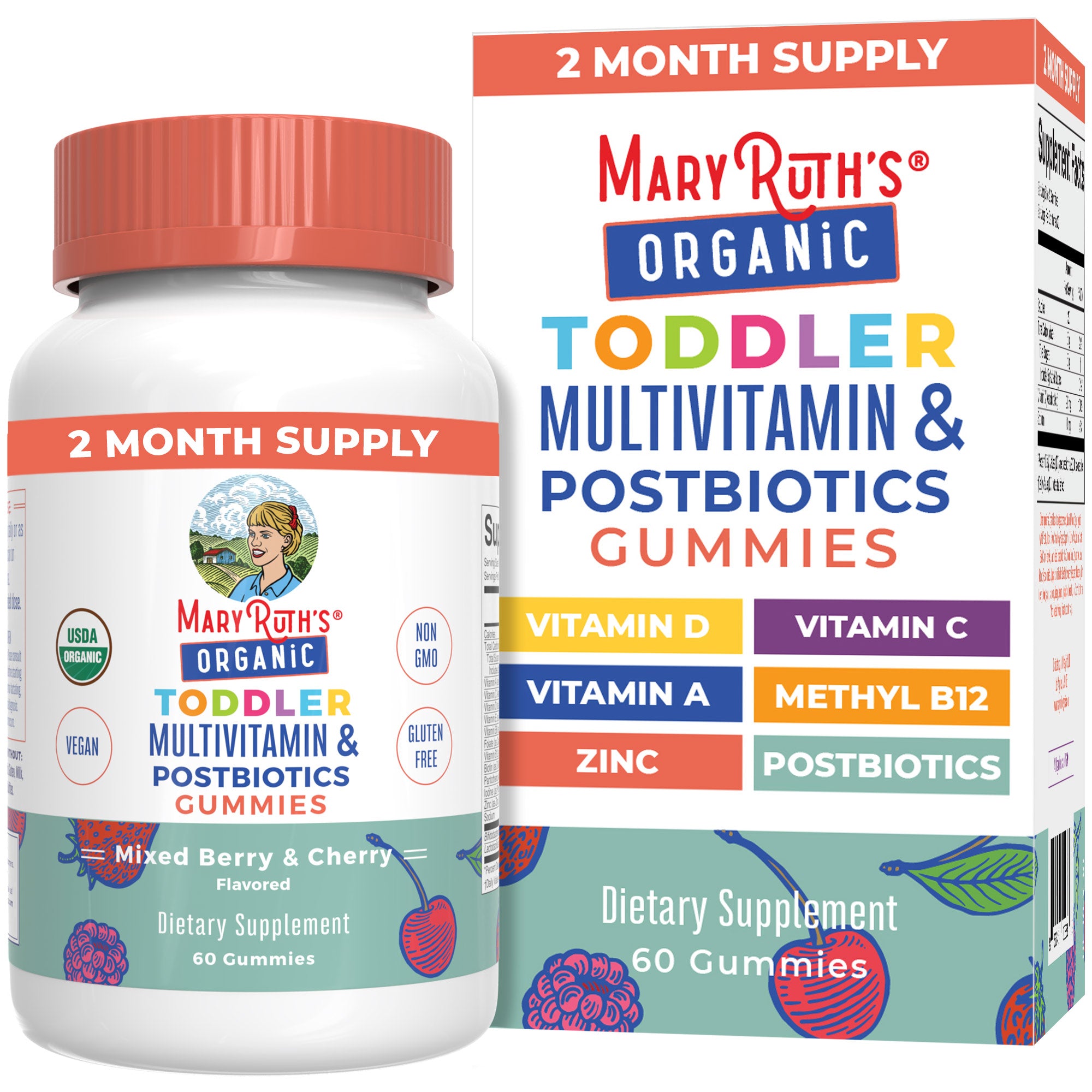 Organic Toddler Multivitamin + Postbiotics Gummies – MaryRuth Organics