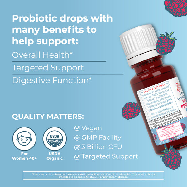 Organic Women's 40+ Precision Probiotic Digestive Liquid Drops ...
