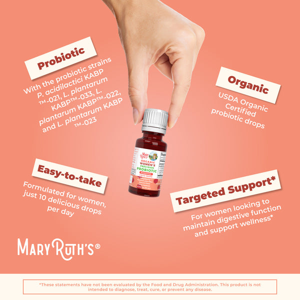 Organic Women's Precision Probiotic Digestive Liquid Drops – MaryRuth ...