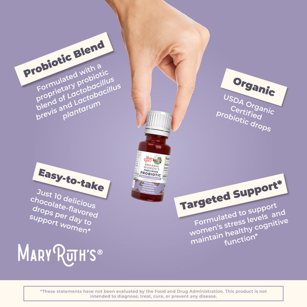 Organic Women's Precision Probiotic Stress & Cognition Liquid Drops ...