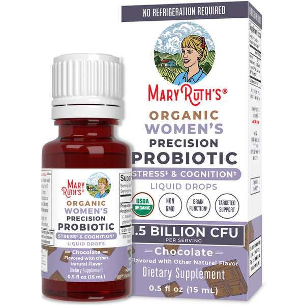 Organic Women's Precision Probiotic Stress & Cognition Liquid Drops ...