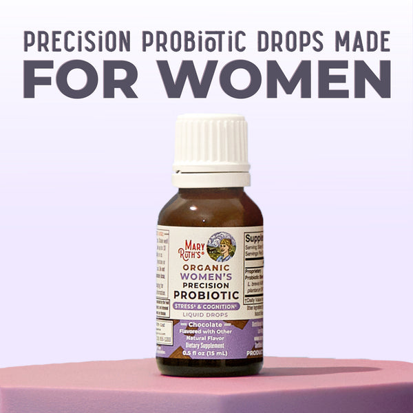 Organic Women's Precision Probiotic Stress & Cognition Liquid Drops ...