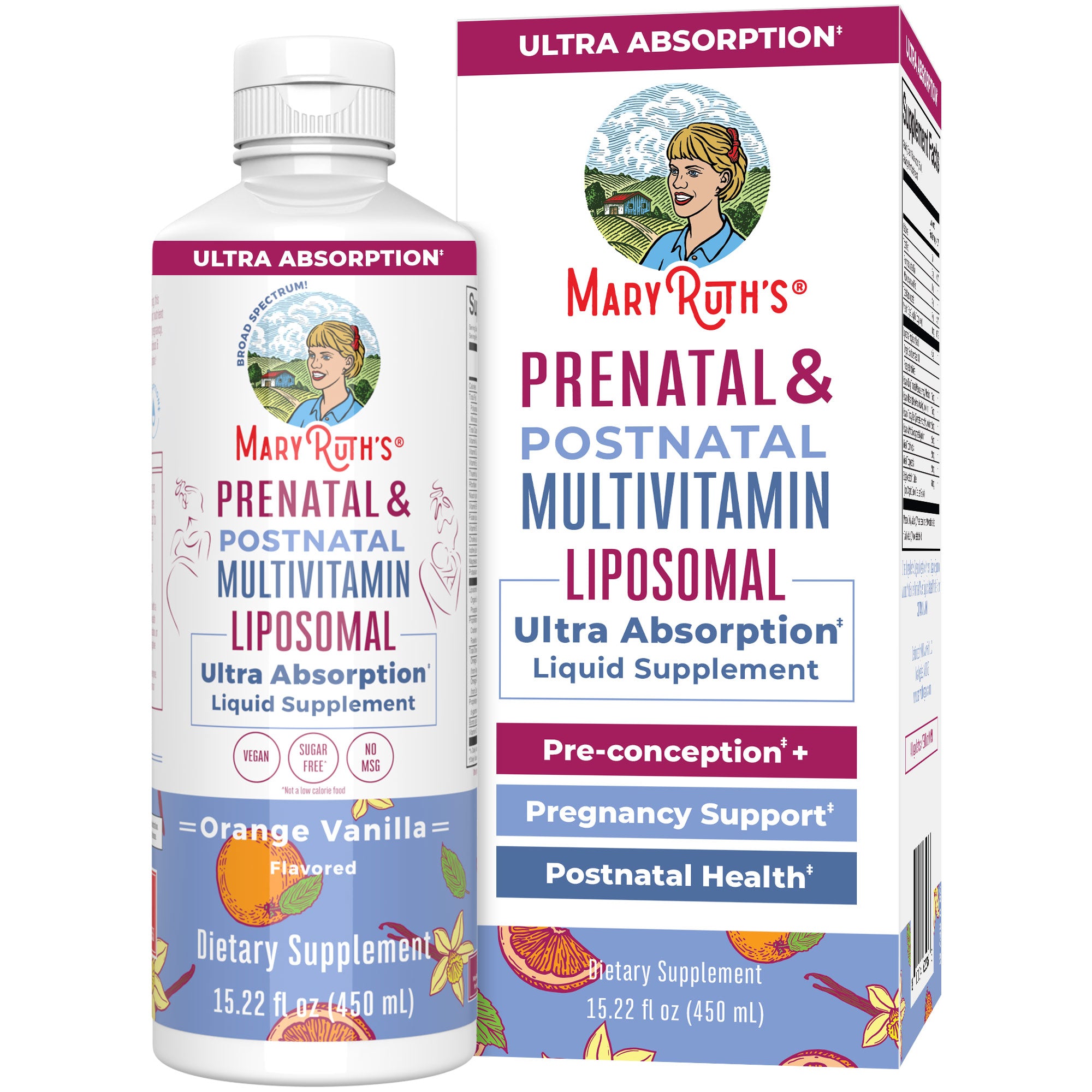 Prenatal & Postnatal Multivitamin Liposomal – MaryRuth Organics