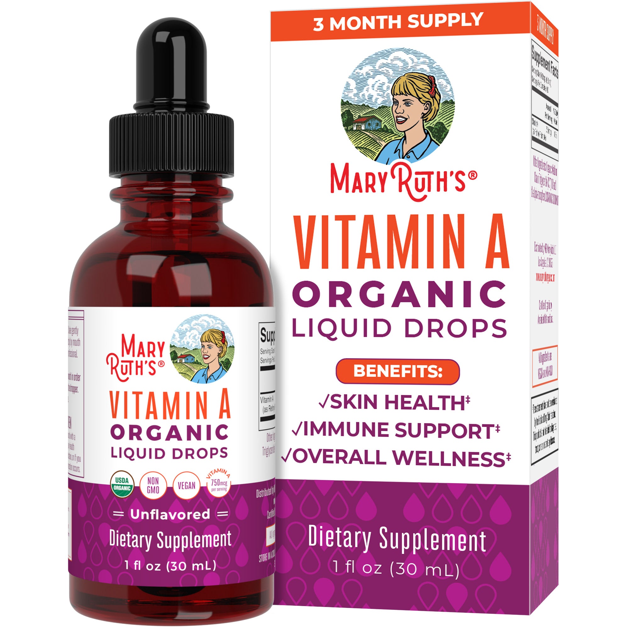 Organic Liquid Vitamin A Drops – MaryRuth Organics