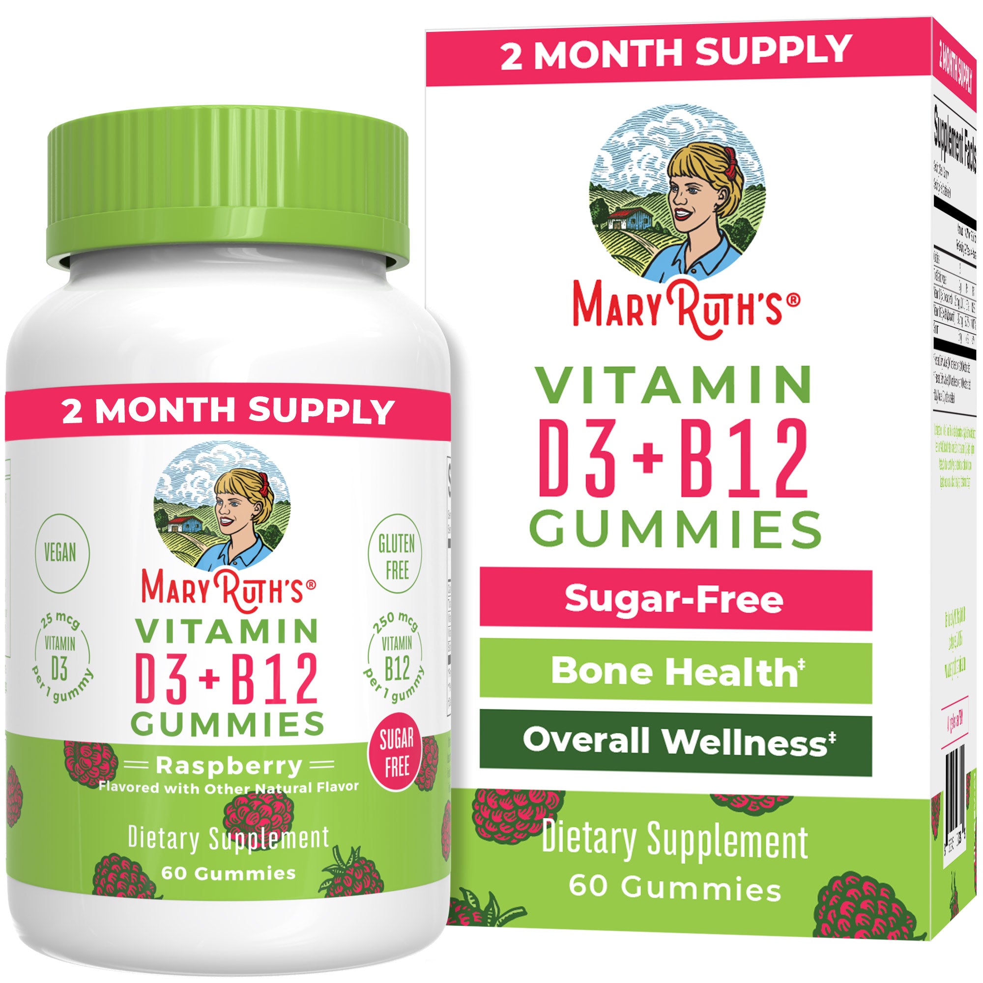 Sugar-Free D3 + B12 Gummies (Raspberry) – MaryRuth Organics